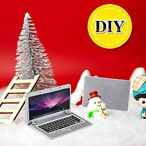 ODDIER Dollhouse Furniture Miniature Laptop 1:12 Scale Doll House Furniture Miniature Dollhouse Accessories Miniature Dolls Playsets Mini Stuff Tiny Things Mini Things