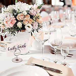 12-Pack of 2.25" Table Number Holder, Menu, and Place Card Stands | Tabletop Stainless Steel Ring-Clip Card Markers & Photo Holder for Restaurants, Weddings, Banquets, Home Usage, and Parties