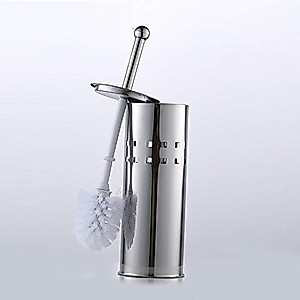 ZAAHH Toilet Bowl Brush Chrome WC Durable Stainless Steel Toilet Bowl Brush Bathroom Cleaning Tool Holder with Base Toilet Brush Home Toilet Cleaning Brush