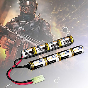Keenstone 9.6V 1600mAh Butterfly Nunchuck Stick Mini Battery Pack with Mini Tamiya Connector for Airsoft Guns ICS CA TM SRC JG G36 G&M733 etc