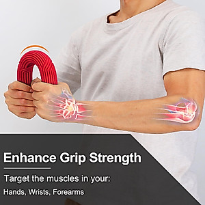 Flex Therapy Bar Strengthener, Tennis Elbow Physical Therapy Bar, Resistance Bar for Golfers Elbow, Tendonitis, Wrist, Forearms Pain Relief