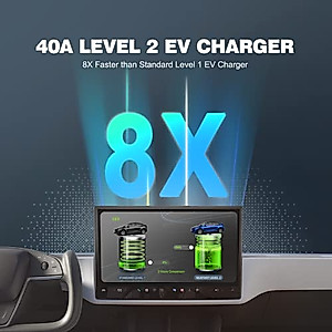 MUSTART Level 2 EV Charger, 40 Amp, 240 Volt, 25ft Cable, Electric Vehicle Portable Charger Plug-in EV Charging Station with NEMA 14-50P, ETL Certificated