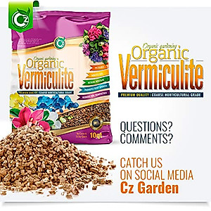 Organic Coarse Vermiculite - Made in USA for All Indoor/Outdoor Plants & Organic Gardens - Horticultural Soil Amendment Additive Conditioner Grow Media for Hydroponics, Mushroom Cultivation and more!
