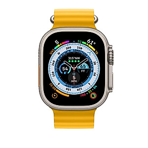 Ycysh Silicone Compatible with Apple Watch Ultra Ocean Band 49mm 38mm 40mm 41mm 42mm 44mm 45mm,Women Men Soft Sport Strap for iwatch Series Ultra 8 7 6 5 4 3 2 1 SE,42/44/45/49mm Yellow