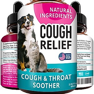 Kennel Cough Drops for Dogs and Cats - 2oz Pet Herbal Remedy - Throat Soother - Homeopathic Respiratory Support - Dry, Wet & Barky Pet Cough and Cat Asthma, Sinus Congestion Treatment - Made in USA