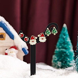 AllenCOCO Cute 14k Gold Dangle Earrings For Women, Cubic Zirconia Drop Stud Earrings, Christmas Gifts Jewelry 3 Pair Apple Tree Santa, Hypoallergenic Post