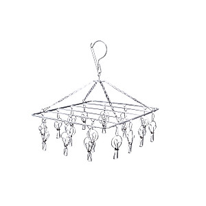 Pro Chef Kitchen Tools Laundry Drying Rack - Rectangle Hanging Clothes Dryer with 18 Clothes Pins - Hangers with Clips - Retractable Clothesline - Mitten Drying Rack - Indoor Outdoor Laundry Hanger