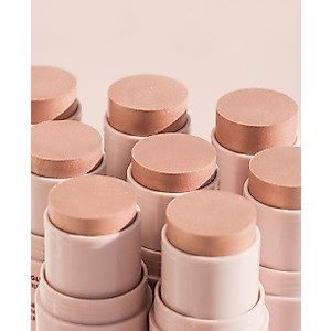 Wander Beauty On-the-Glow Blush and Illuminator - Coral Rose/Nude Glow - 7-in-1 Hydrating Cream Blush & Highlighting Stick - Stick Blush for Cheeks, Lip, & Body - Highlighter Makeup & Blush - 0.4 oz