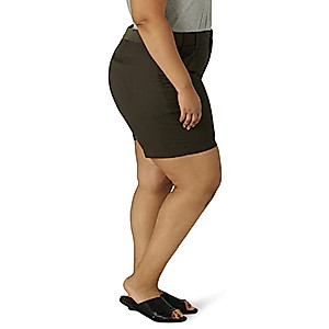 Lee Women's Size Flex-to-Go Mid-Rise Cargo Bermuda Short, Frontier Olive, 24 Plus
