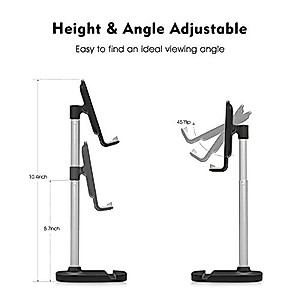 licheers Cell Phone Stand, Height Angle Adjustable Phone Holder for Desk Tablet Stand Compatible with iPhone 14/13/12/11 Pro Max, Samsung Galaxy S10 S9 S8 Note10, Google Pixel,Kindle,Switch (Black)
