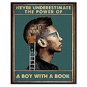 Black African American Wall Art - Inspirational Motivational Classroom Decor - Black Culture Poster - African American Man, Men, Boys, Son - Teacher Gifts - Positive Quotes - Black Pride