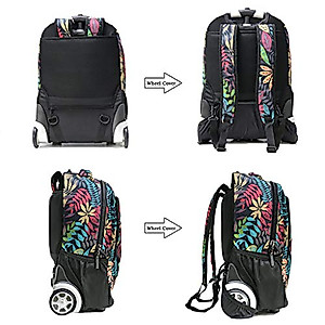 Dokin 18 Inches Lightweight Wheeled Rolling Backpack/School Bag/Laptop/Travel Luggage for Students & Kids,40L Black