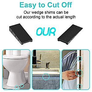 Composite Shims for Indoor/Outdoor Use(40 pcs), Heavy Duty Never Rot Plastic Wedge Shims for Leveling, DIY Furniture Levelers for Home Improvement, Table, Furniture, Doors, Windows, Sheds, Toilet