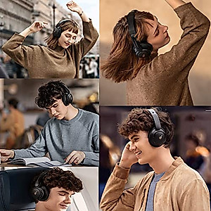 JULONGCR Life Q30 Ear Pads Replacement Pads Soundcore Life Q35 Earpads Cushions Cover Cups Parts Compatible with Anker Soundcore Life Q35 / Q30 Headphones. (Black)