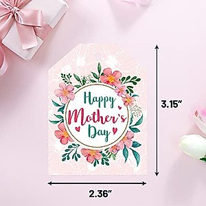 Mother's Day Gift Tags Happy Mother's Day Gift Wrapping Labels 60Pcs with 33ft Strings
