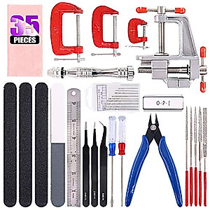 Swpeet 35Pcs Professional for Gundam Modeler Basic Tools, Tool Set for Gundam Model Tools Kit Perfect for Gundam Model Kit Building Beginner Hobby Model Assemble Building with Duty Plastic Container
