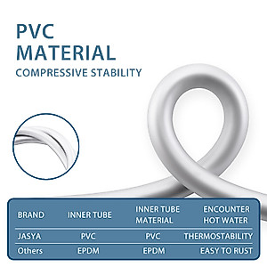 Jasya Shower Hose,Explosion Proof Anti Winding Silicone Showerhead Hose, Used In Showerheads Spray Bidet Bathing Toilet Cleaning Pet Flexible Shower hose replacement (Silvery-PVC, 59 In)