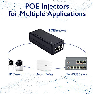 Gigabit PoE+ Injector Adapter - 30W 48V Power Over Ethernet Plus - 10/100/1000Mbps IEEE 802.3af/at Compliant - Up to 100 M (328 ft) Range, by ThePoEstore
