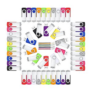 Wholesale Bulk USB Flash Drives 8GB USB Drive 50 Pack 8G Thumb Drive,GEEUMI USB Multipack Memory Stick,Data Storage Portable Jump Drive Zip Drive with Keychain