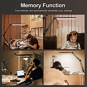 LED Desk Lamp,97 CRI Eye Protection Book Light,Swing Arm Desk lamp with Clamp,Dimmable 3 Color Modes & 8 Brightness Table Lamp,High brightness desk lamp for Home Office,Study,Reading,Dorms,Studios