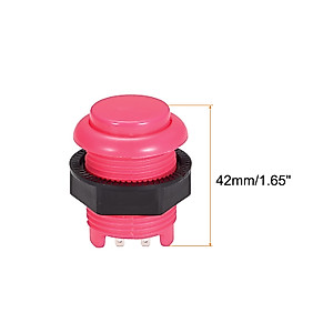 Rebower Momentary Game Push Button Switches Game Small Button [for Arcade Video Game] -M28/Pink/10 Pcs
