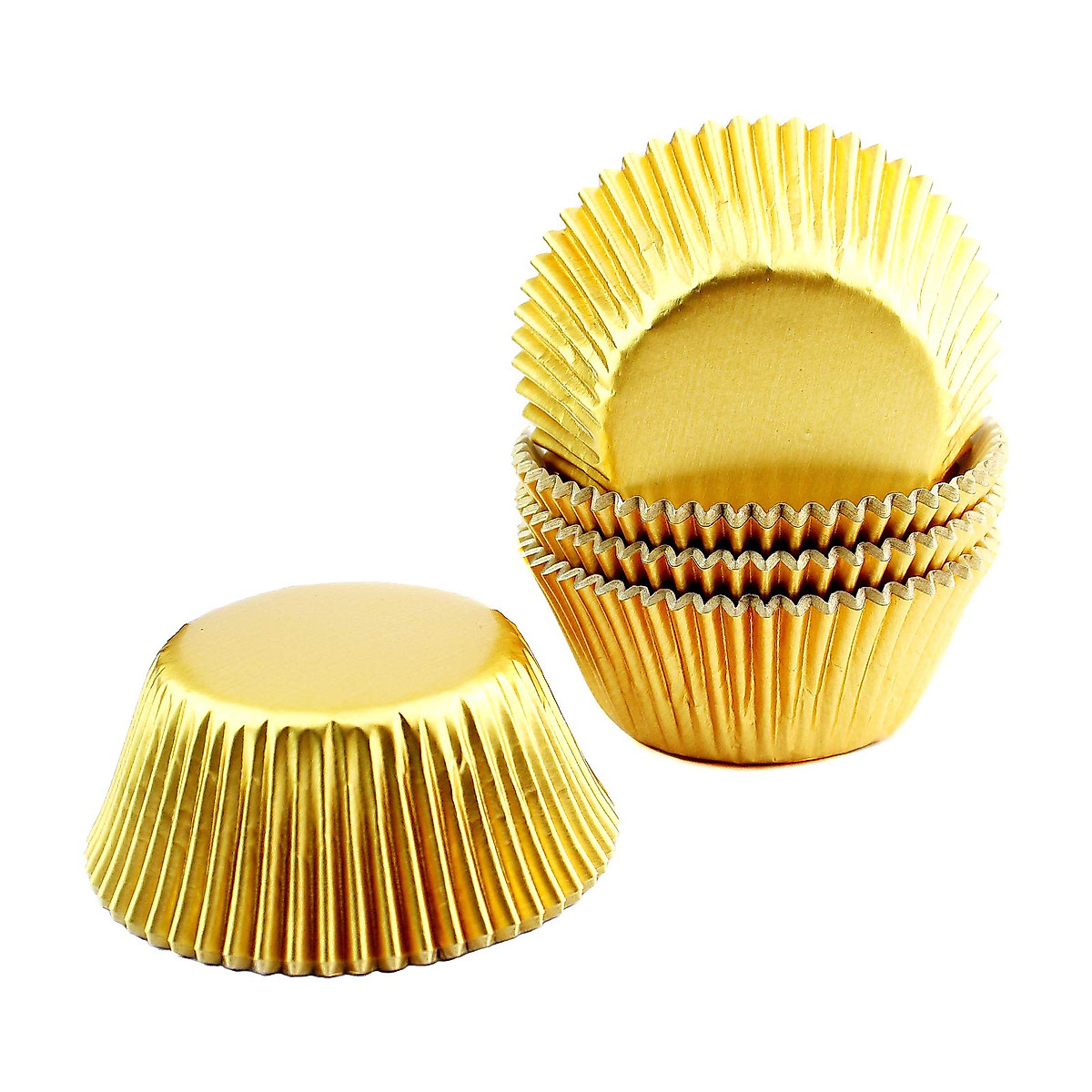 Warmparty Gold Foil Baking Cups Muffin Wrappers Cupcake Liners Standard, 100 Count