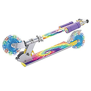 Ozbozz Tie Dye Foldable Scooter - Light UP Wheels - Ages 5 and up