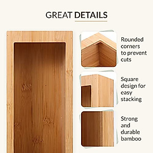 Ziplock bag organizer, bamboo ziplock organizer for drawer, bag organizer for kitchen plastic bag storage, ziplock bag organizer