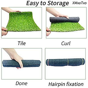 6+1 Pack Chicken Nesting Box Pads with Vegetable Skewer String Feeder, Washable Nesting Pads for Chicken Coop, Artificial Grass Rug Carpet Synthetic Turf Mat - 12"x12"x0.78"