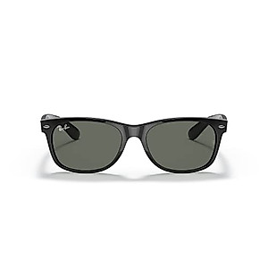 Ray-Ban RB2132 NEW WAYFARER Square Sunglasses For Men For Women + BUNDLE with Designer iWear Eyewear Kit (Black/G-15 Green)