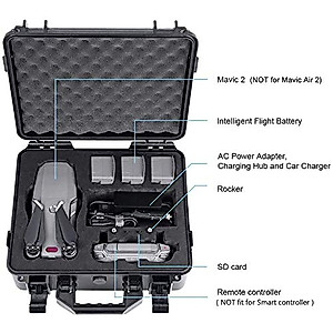 Smatree 13.4L Hard Carrying Case Compatible for DJI Mavic 2 Pro/Mavic 2 Zoom Fly More Combo(Upgrade Edition), Waterproof Hard Case for DJI mavic 2 pro/Zoom and Accessorie(Not fit for Smart Controller)
