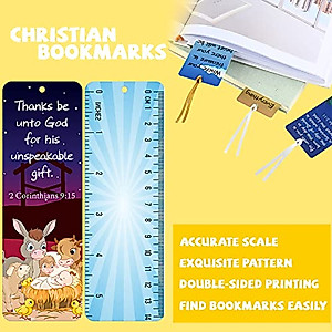 120 Pack Christian Bookmarks for Kids Christian Gifts for Kids Bible Verse Bookmarks with Scripture Inspirational Spiritual Bible Bookmarks Christian Bookmarks Sunday School Gifts (Novelty Style)