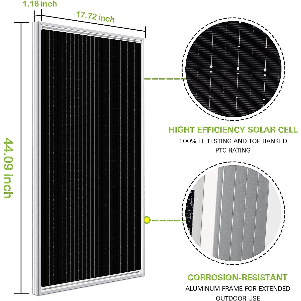 WEIZE 100 Watt 12 Volt Solar Panel, High-Efficiency Monocrystalline PV Module with 10A PWM Charge Controller for Home, Camping, Boat, Caravan, RV, and Other Off-Grid Applications