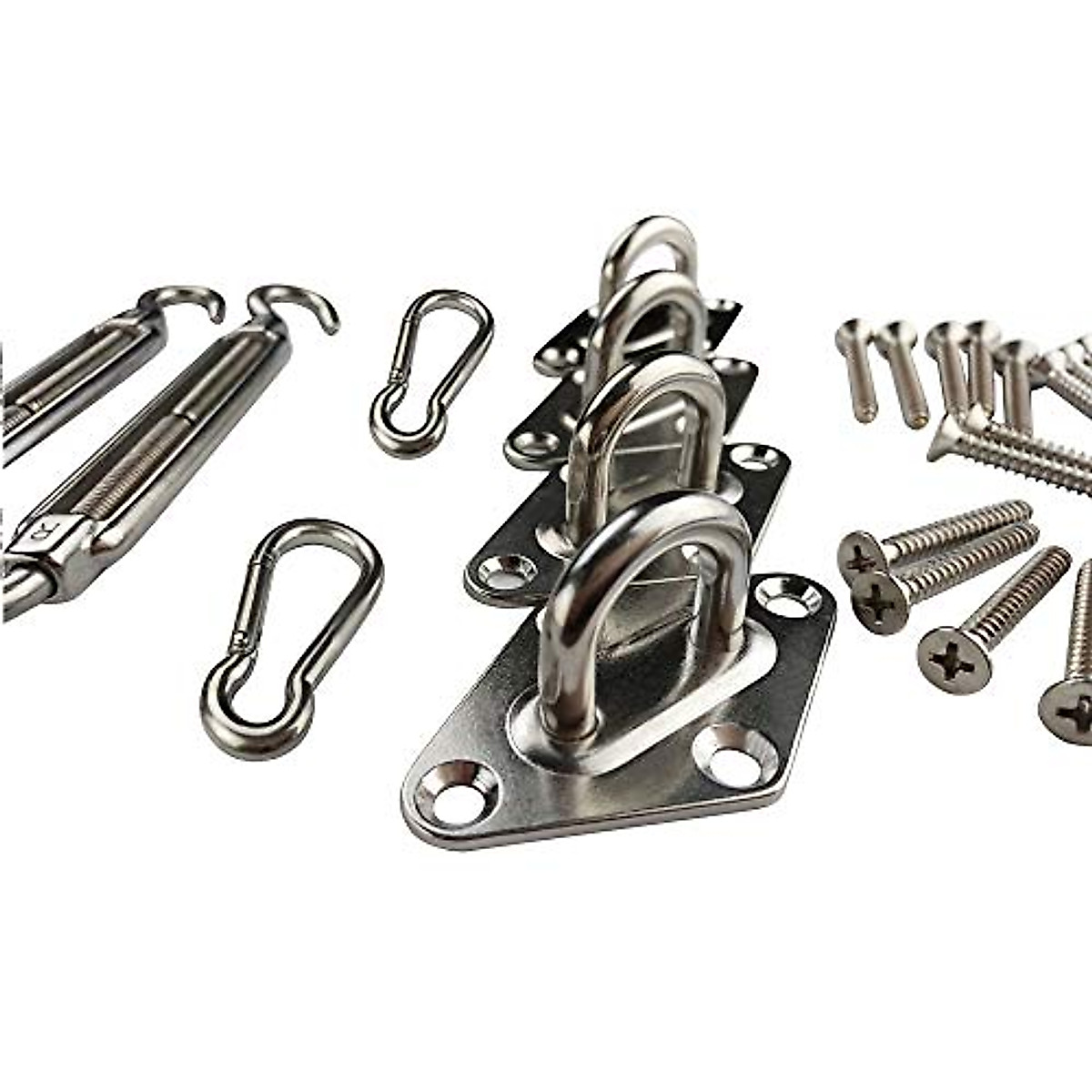 COSCOOL Shade Sail Hardware Kit for Sun Shade Sails Stainless Steel Installation Hardware Kit (6-inch Rectangular)