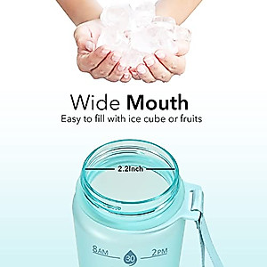 Hyeta 32oz Water Bottles with Straw - Stay Motivated and Hydrated with Convenient Times to Drink Markings, Durable, Leak-proof and BPA-free