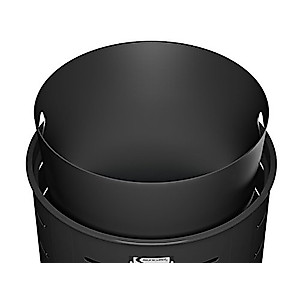 Suncast Commercial 35 Gallon Metal Outdoor Trash Can, Black