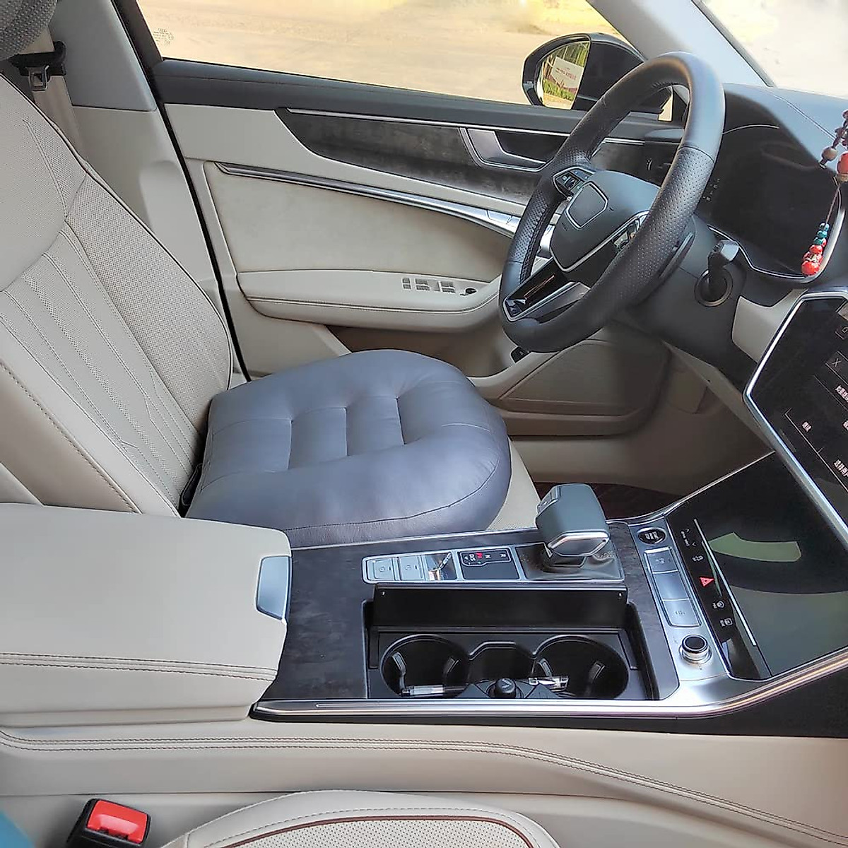 YITONGXXSUN Adult Booster Seat Cushion/Car Cushions for ShortPeople/Effectively Increase The Field of View by 12cm/4.7in,Back Fatigue Relief Chair Cushion Angle Lift Big Cushion/Grey