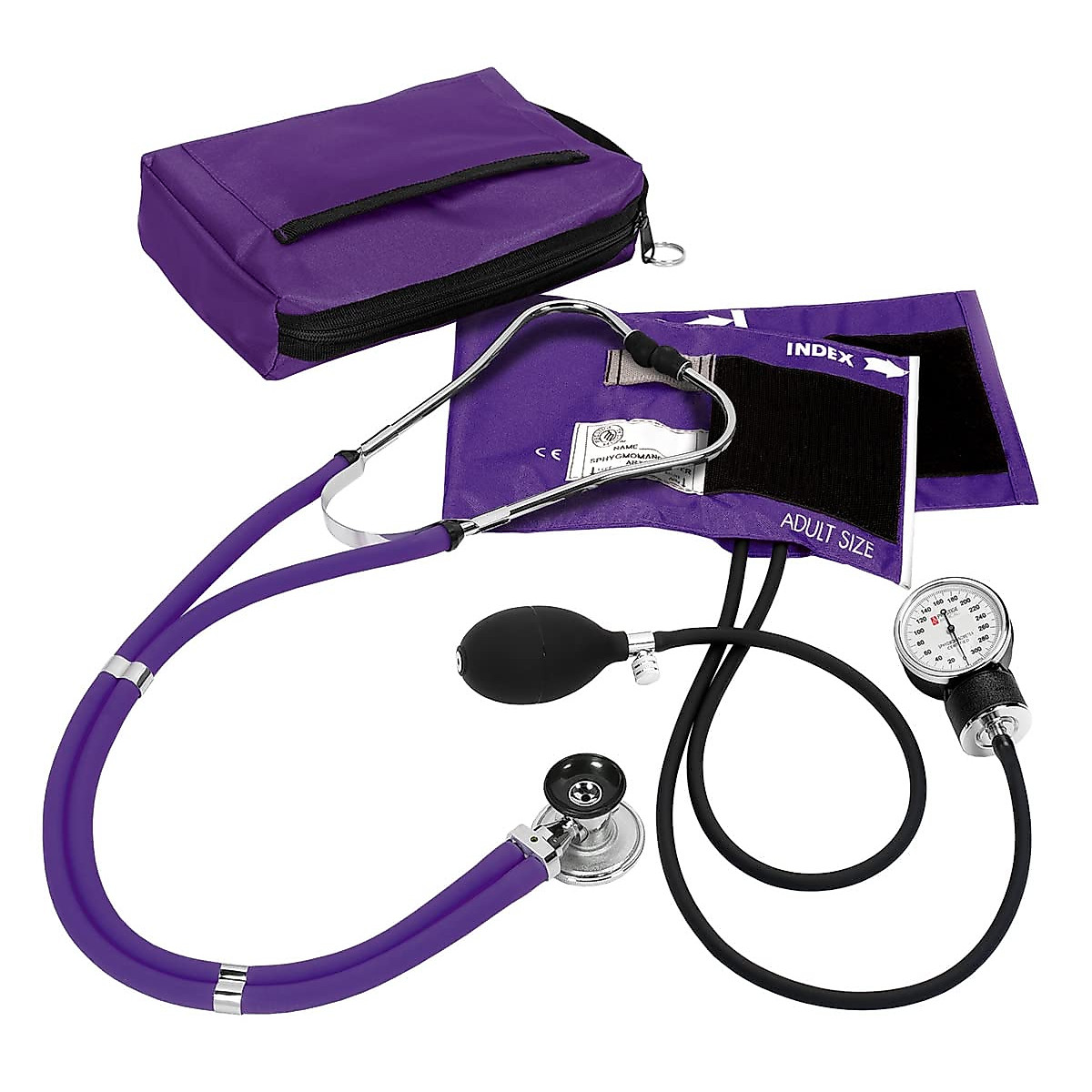 Prestige Sphygmomanometer and Stethoscope Kit with Matching Purple Carrying Case