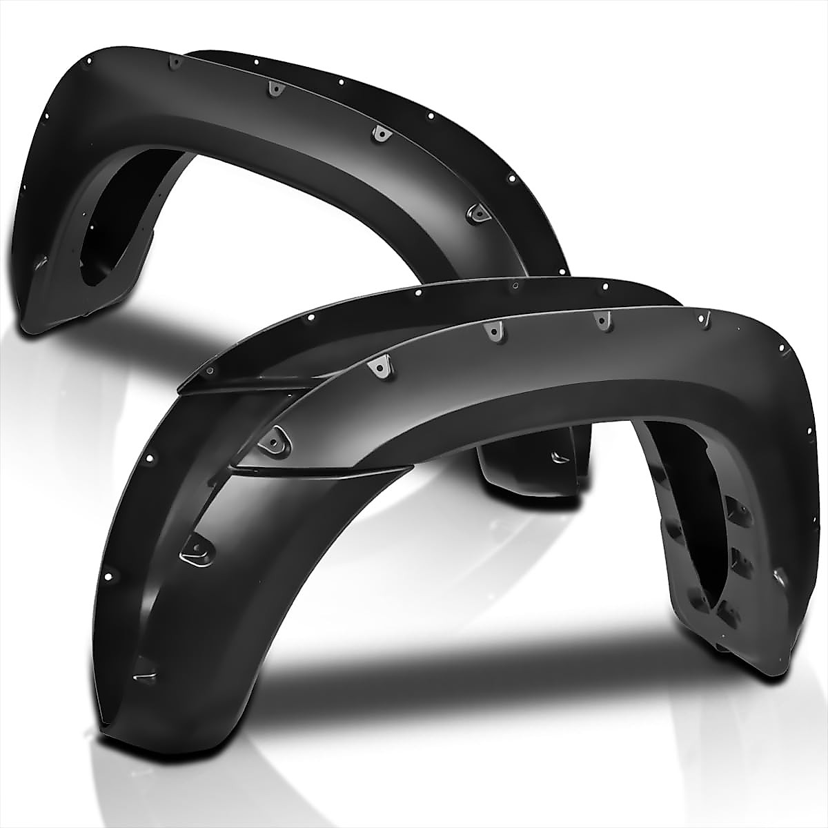 Spec-D Tuning 4PC Front + Rear 6' Pocket Style Bolt On Rivet Fender Flares Smooth Compatible with 2005-2011 Toyota Tacoma