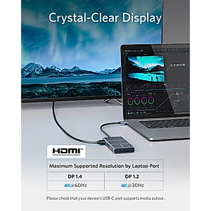 Anker USB C Hub, PowerExpand 6-in-1 Adapter, with 4K HDMI, 100W Power Delivery Port, 2 10 Gbps A Ports, SD Card Reader, and 3.5mm Audio, for MacBook Air, Pro, XPS, More