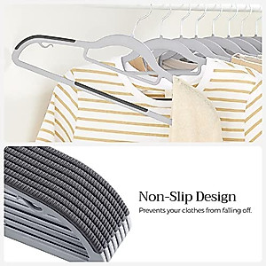 SONGMICS 50-Pack Coat Hangers and Set of 30 Shirt Hangers Bundle, Plastic Hangers, Non-Slip, Durable, Light and Dark Gray UCRF50G and UCRP20G30