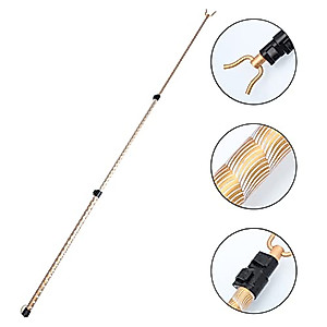 STOBOK 1pc Extendable Clothesline Closet Rod Extender Hanging Closet Pole with Hook Garment Retriever Telescoping Clothing Hanger Clothing Hook Pole for Closet Shelf Ceiling Gold Clothing Hanger