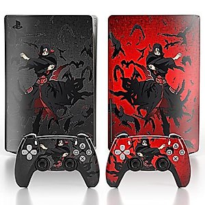 TESSGO PS 5 Skin Disc Edition Anime Console and Controller Vinyl Sticker, Durable, Scratch Resistant, Bubble-Free, Precisely Line Up, Compatible with Play-Station 5