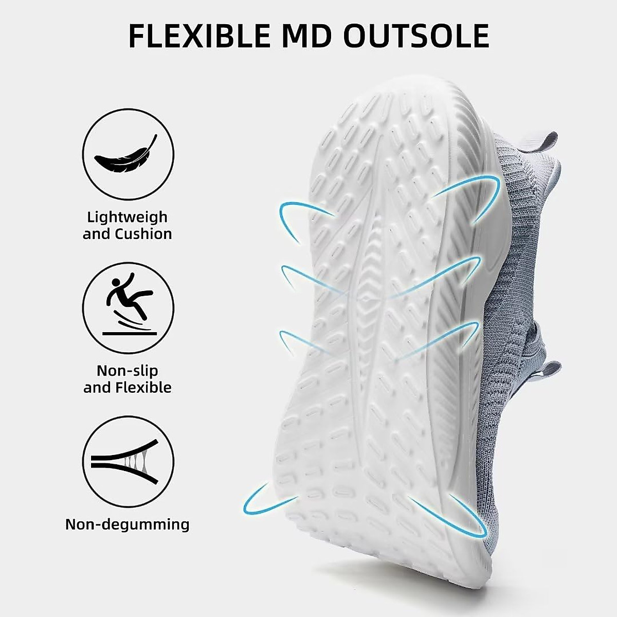 Akk Mens Wide Width Walking Shoes Running Sneakers - Tennis Shoes Breathable Workout Athletic Gym Shoes Comfortable Lightweight Indoor Outdoor Casual Sneakers Silvery Grey Size 10.5