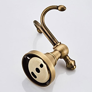 Vintage Brass Towel Hook Hanger Double Robe Hooks Wall Mounted for Bathroom Bronze Antique Brass Wall Towel Robe Hook Clothes Hanger