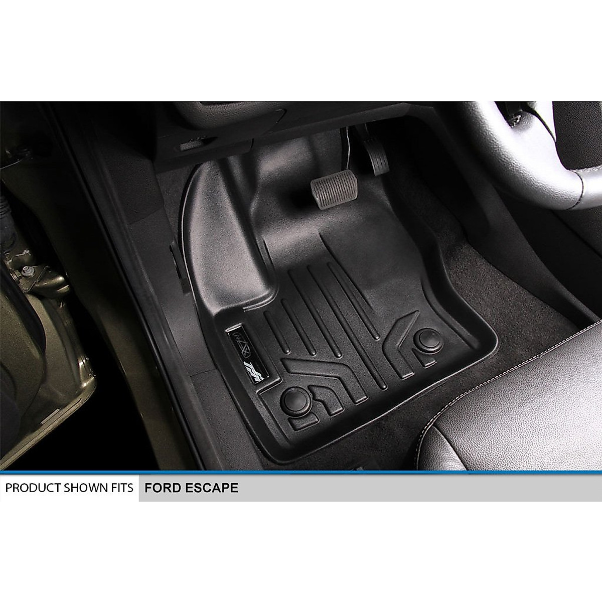 SMARTLINER Custom Fit Floor Mats 2 Rows and Cargo Liner Set Black Compatible with 2013-2019 Compatible with Ford Escape