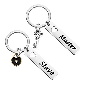 BAUNA Couple Gifts for Boyfriend and Girlfriend Master Slave Keychain Funny Matching Couple Keychains Set for Him and Her (Master Slave Keychain Set)