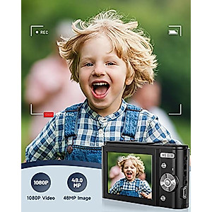 Kids Camera, Zostuic 48MP Digital Camera Autofocus with 32 GB Card FHD 1080P Vlogging Camera 16X Zoom, Compact Portable Mini Toys Cameras Gift for 4-15 Year Old Kids Children Teen Student Girls Boys