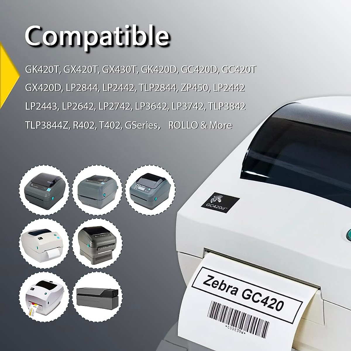 BETCKEY - 2" x 1.5" (51 mm x 38 mm) UPC Barcode & Address Labels Compatible with Zebra & Rollo Label Printer,Premium Adhesive & Perforated [6 Rolls, 6000 Labels]