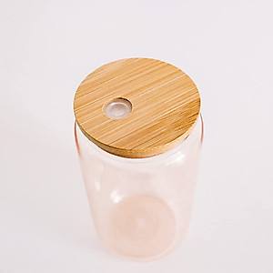 Pink Drinking Glass - Can Shaped 12 oz Glass Cup - 16 oz Beer Glass - Cocktail Glass - Iced Coffee Glass - Whiskey Glass